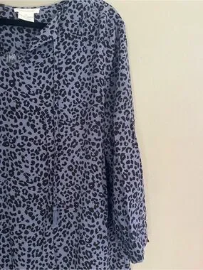 beachlunchlounge | Dresses | Beachlunchlounge Blue Leopard Print Tunic ...